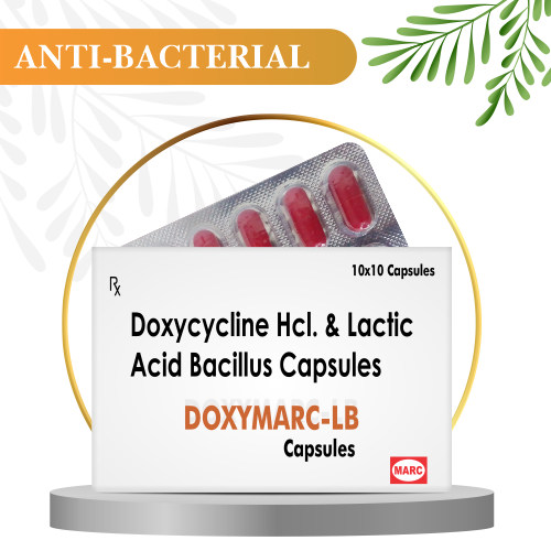 Buy Doxymarc-lb capsules contain doxycycline with probiotic support.